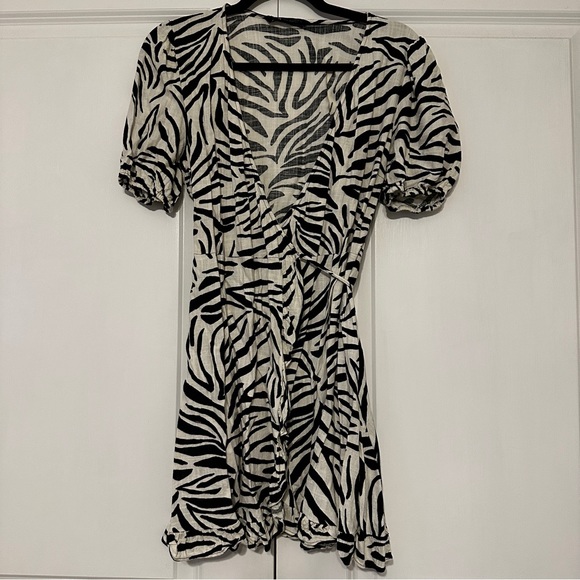 Zara | Dresses | Zara Linen Zebra Print Dress | Poshmark